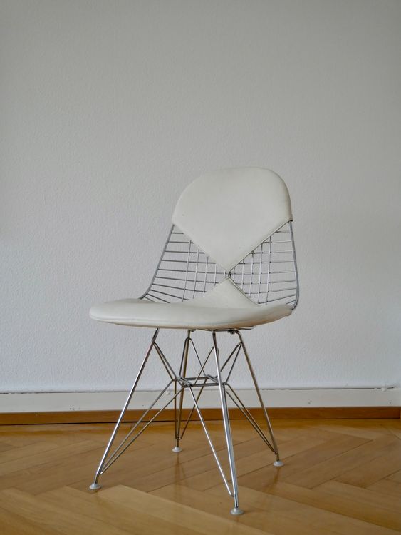 Vintage Wire Chair DKR-2 Leder-Stuhl Charles & Ray Eames | Kaufen auf ...