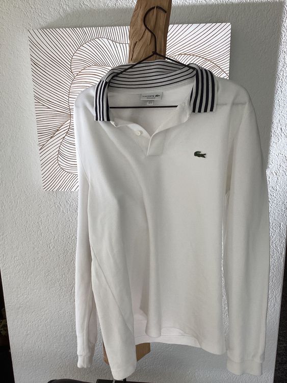 Lacoste Poloshirt langärmelig Gr. M weiss | Kaufen auf Ricardo