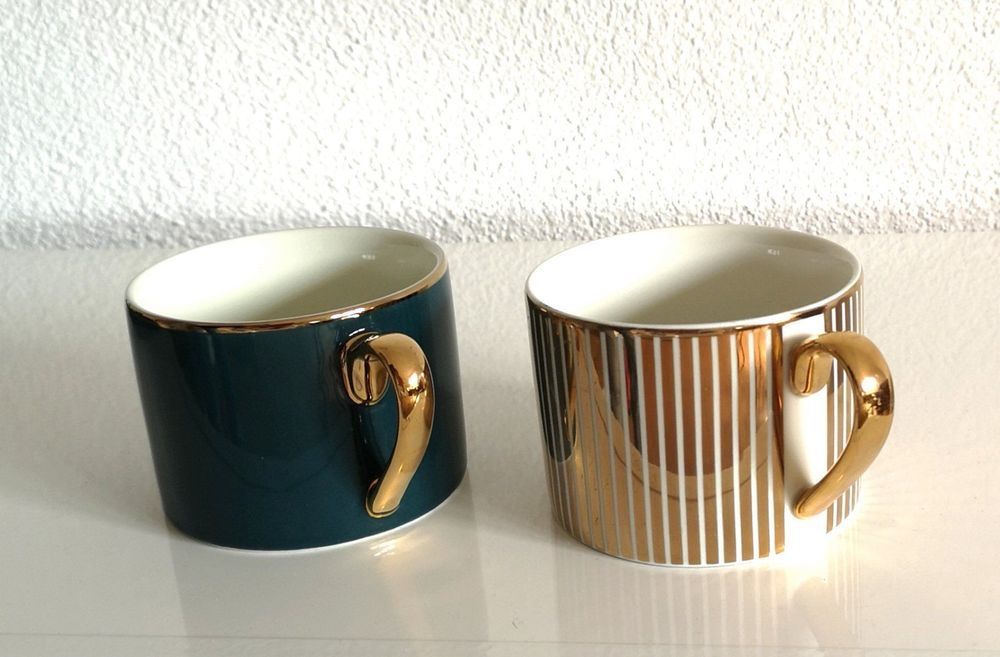 H&M HOME Tasse Bleu canard & doré Mug coffee cup (Gebraucht) in St ...