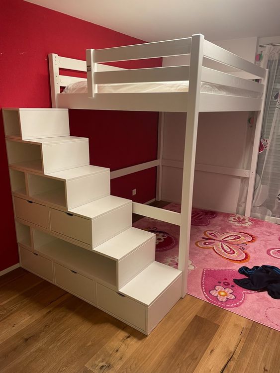 Hochbett Holz Weiss