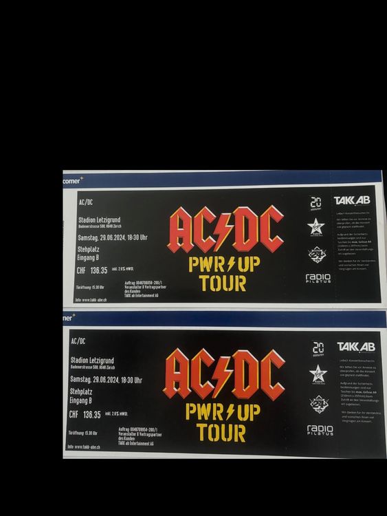 AC/DC Tickets Letzigrund (Neu (gemäss Beschreibung)) in Oberbuchsiten ...