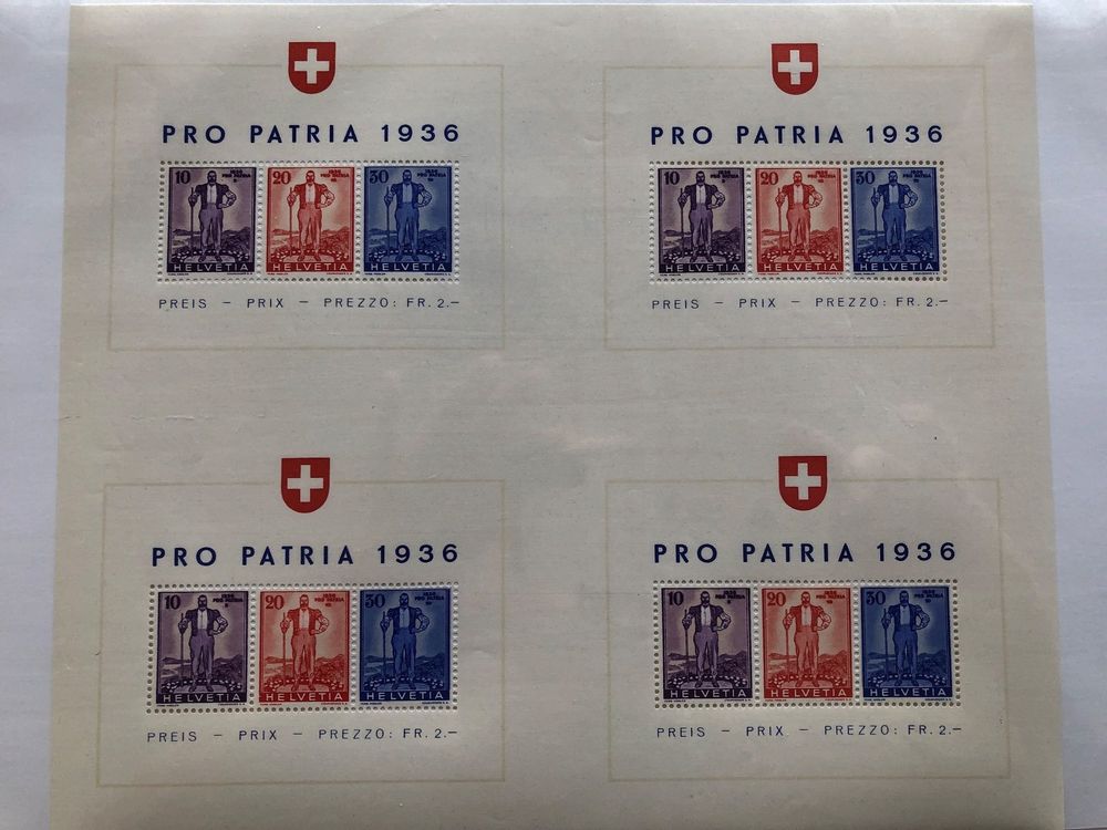 Pro Patria 1936 Gross Bogen W8a (Neu (gemäss Beschreibung)) in Bad Zurzach für CHF 120 – mit ...