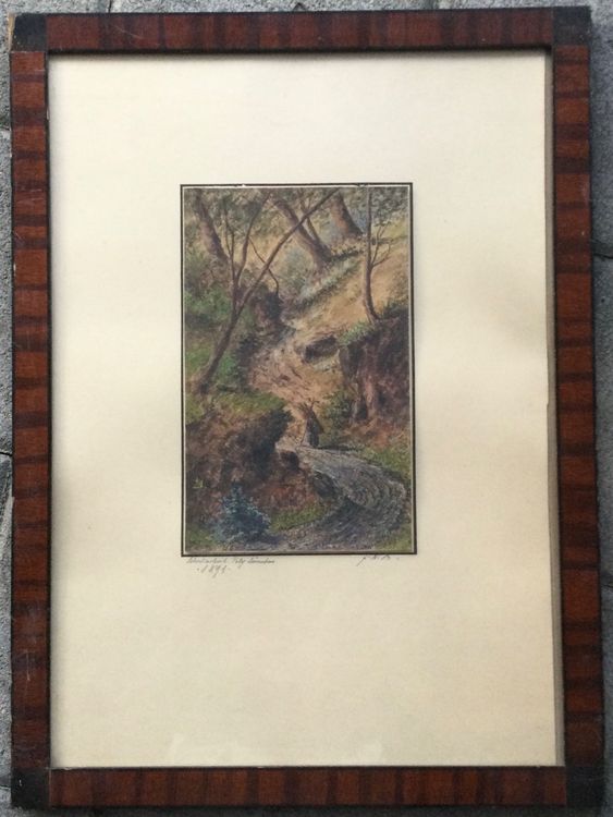 Antike Waldszene Aquarell Monogrammiert (Gebraucht) in Root für CHF 5 – mit Lieferung auf ...
