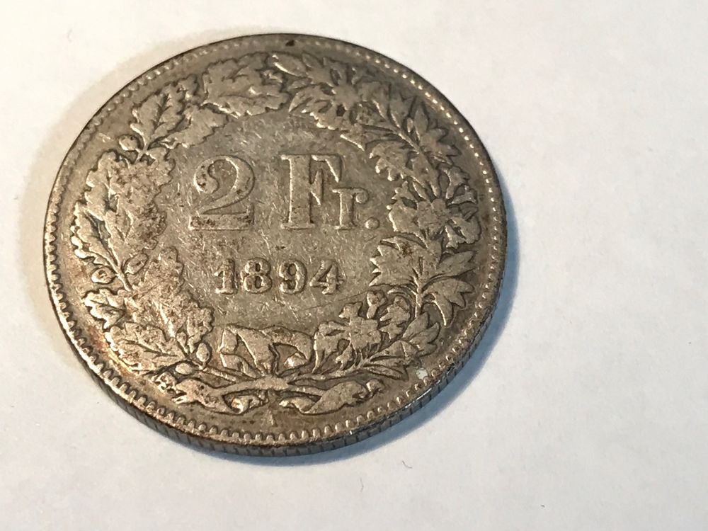 2 Franken Münze 1894 (Gebraucht) in Winterthur für CHF 7 – mit Lieferung auf Ricardo kaufen
