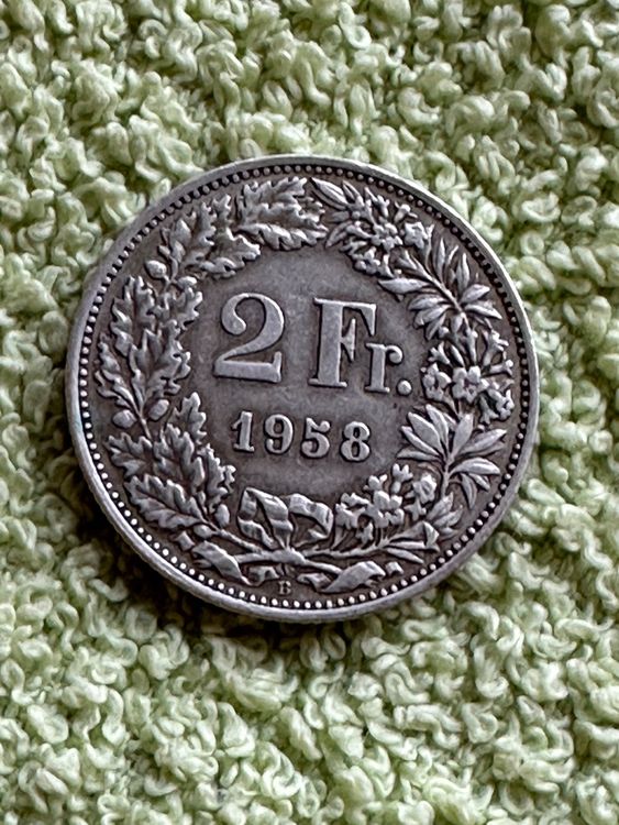 Schweizer Münze Fr. 2.- 1958 | Kaufen auf Ricardo