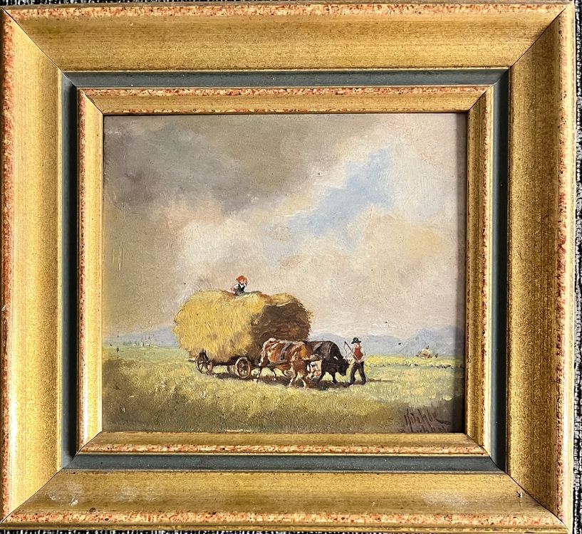 Antike Landschaft Gemälde - “Heuernte” , Unl. Signiert (Gebraucht) in Root für CHF 34 – mit ...