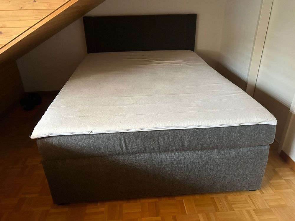 Bett Boxspring 140x200cm grau (Gebraucht) in für CHF 20 – nur Abholung ...