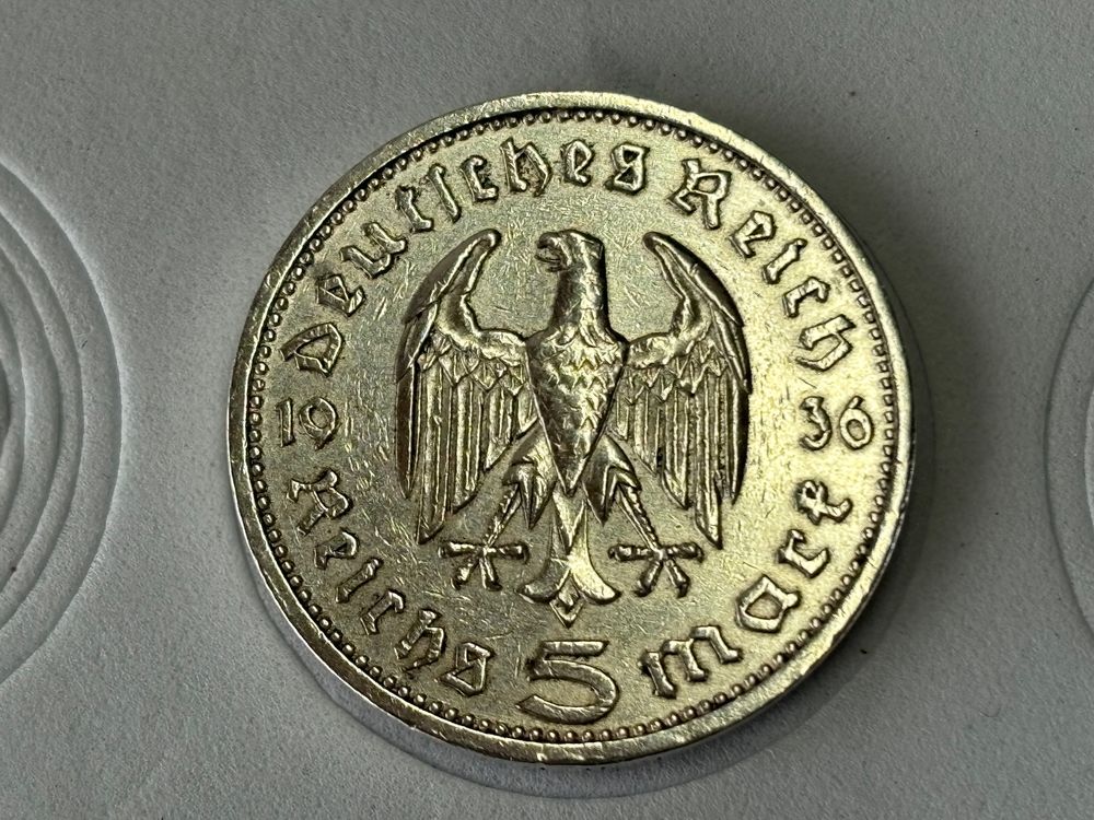 5 Reichsmark 1936 A Hindenburg deutsches Reich Silber | Kaufen auf Ricardo
