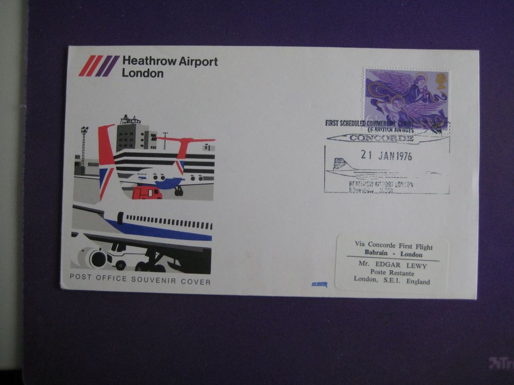 Flugbrief CONCORDE, Heathrow Airport London 21.1.1976 (Neu (gemäss Beschreibung)) in Wangs für ...