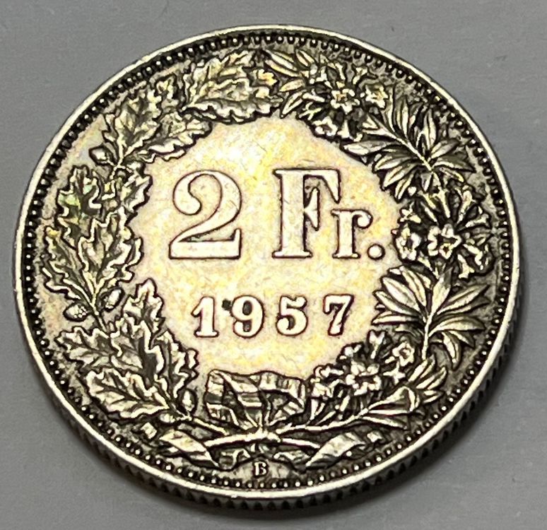 2 Franken - stehende Helvetia - 1957 B (Gebraucht) in Dietikon für CHF 15 – mit Lieferung auf ...