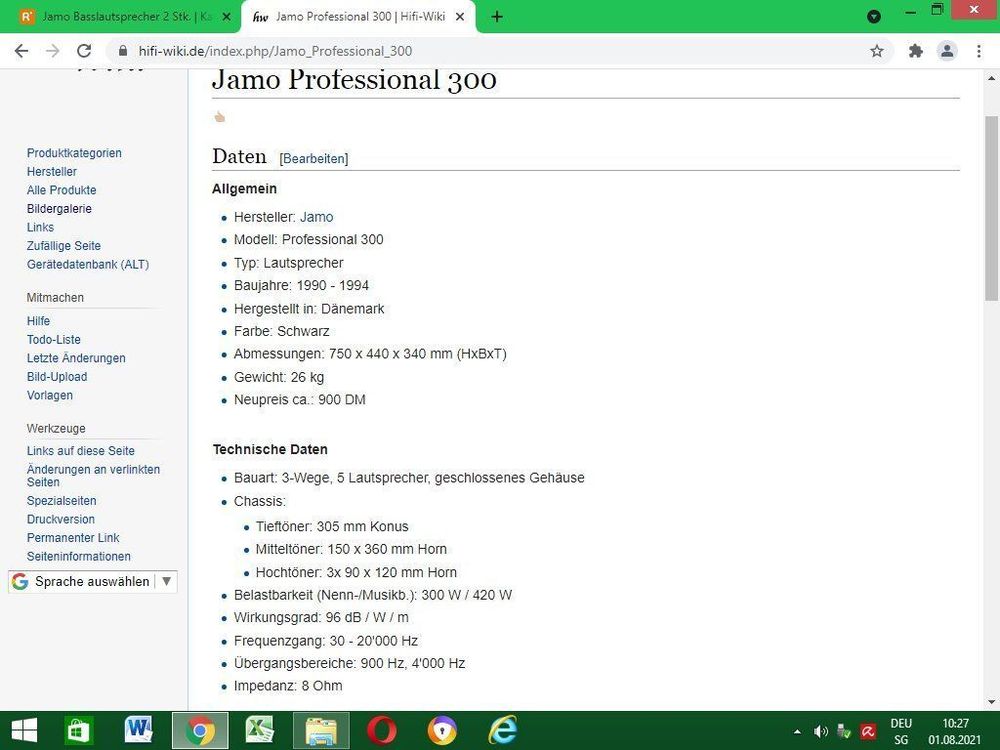 JAMO Professional 300 (Gebraucht) in Tagelswangen für CHF 220 – nur ...