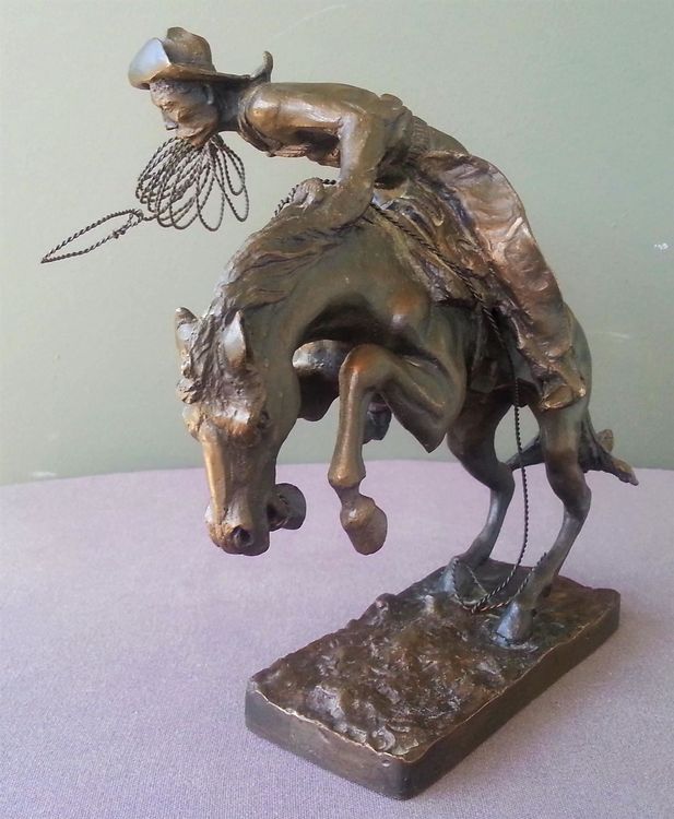 Figur Messing Western Cowboy auf Pferd, 20. Jhdt., H=20cm (Gebraucht ...