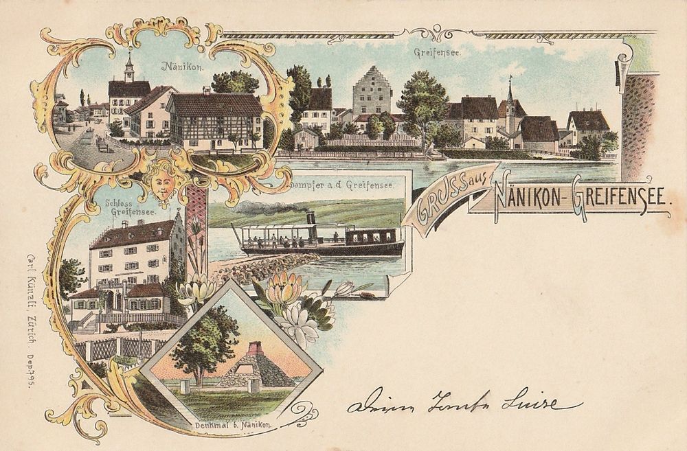 Nänikon -Greifensee -Litho 1899 (Gebraucht) in montlingen für CHF 16 – mit Lieferung auf Ricardo ...