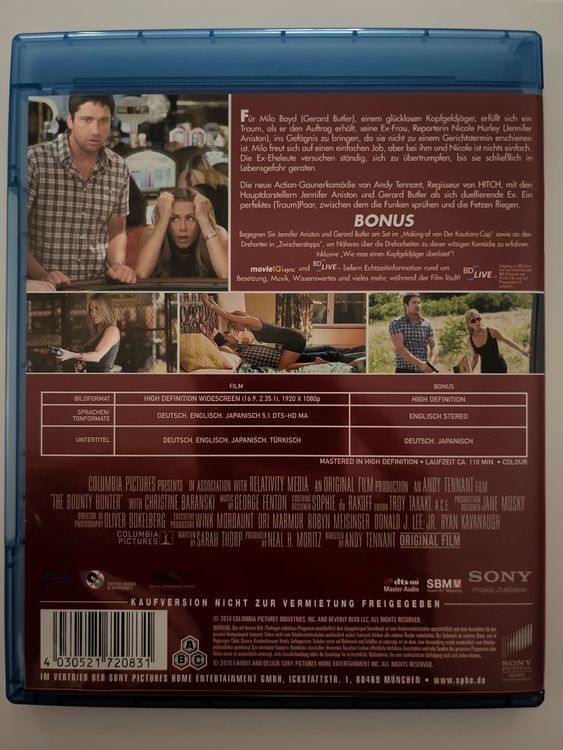 Der Kautions-cop (2010) Blu-ray - Jennifer Aniston (Neu (gemäss ...
