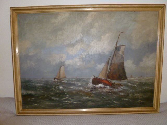 Oelbild mit Segelschiffen | Kaufen auf Ricardo