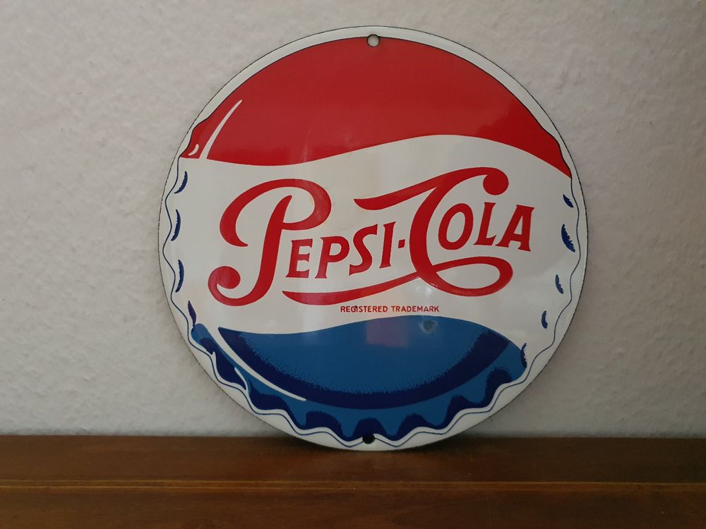Emailschild Pepsi Cola Korken Emaille Schild Reklame London | Kaufen ...