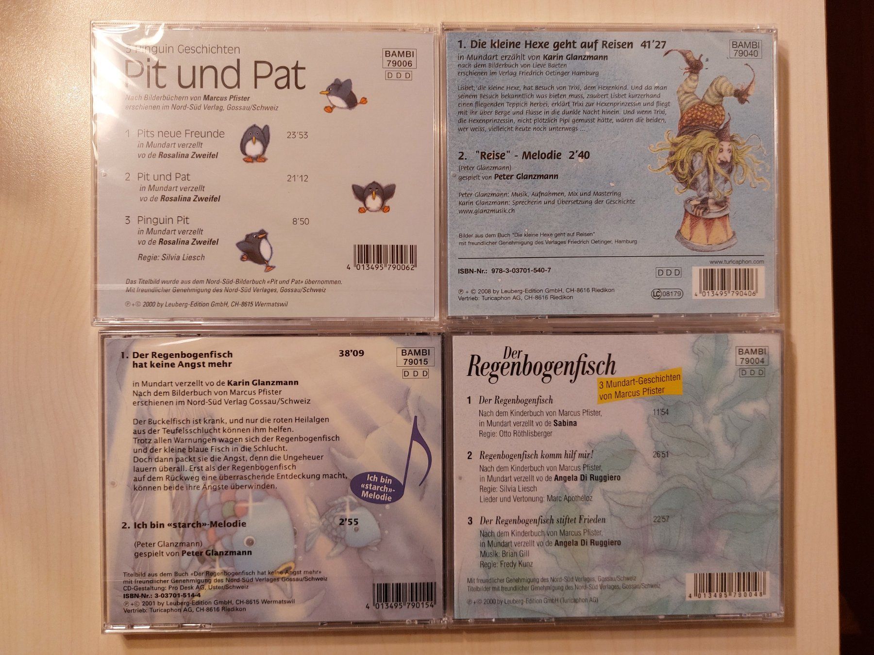 4 x Kinder-CDs Pit und Pat, Regenbogenfisch, Die kleine Hexe (Neu und ...