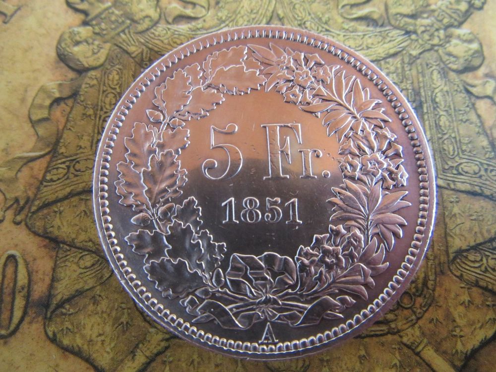 5 FRANKEN 1851 SERH RARE TOP SCHWEIZ (Gebraucht) in châtelaine für CHF 316 – mit Lieferung auf ...