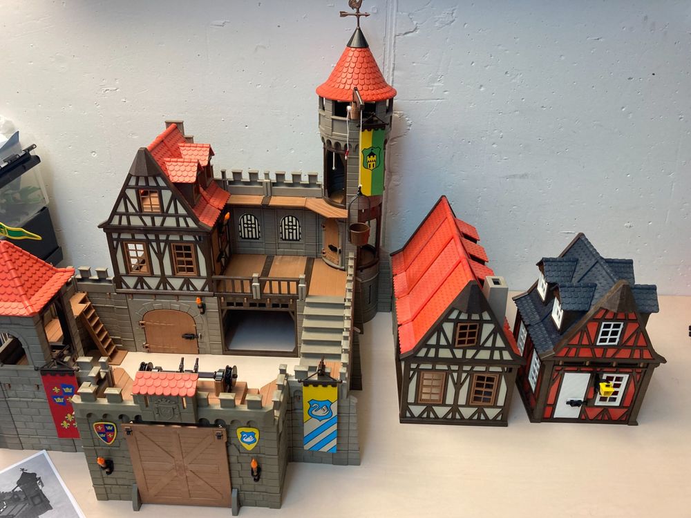 Playmobil Ritterburg, Mittelalter Langhaus und Riegelhaus | Kaufen auf ...