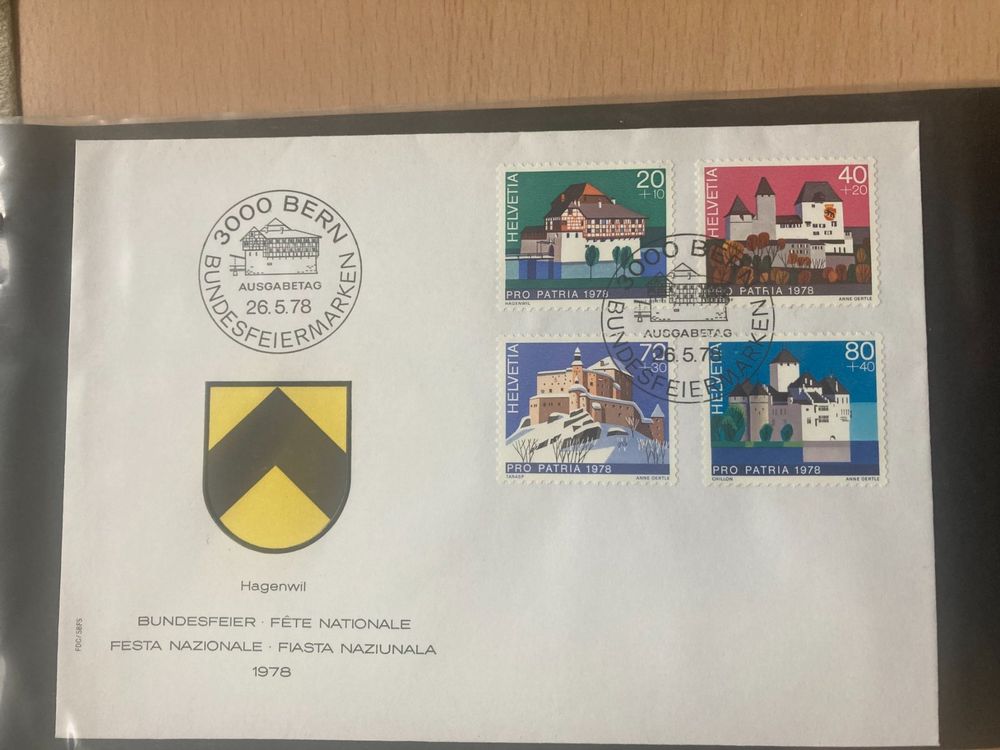 Schweiz 1978 Ersttagsbrief Satz Pro Patria Schlösser (Neu (gemäss Beschreibung)) in Liestal für ...