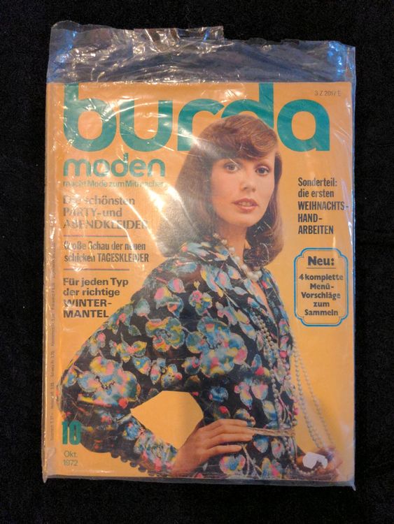 Vintage BURDA Magazin (Oktober 1972) mit Schnittmuster (Gebraucht) in Zezikon für CHF 7 – mit ...
