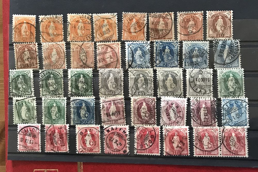 Helvétie debout 1897-A-1908.A.B.C.D.E-40 Timbre bonne valeur | Kaufen ...