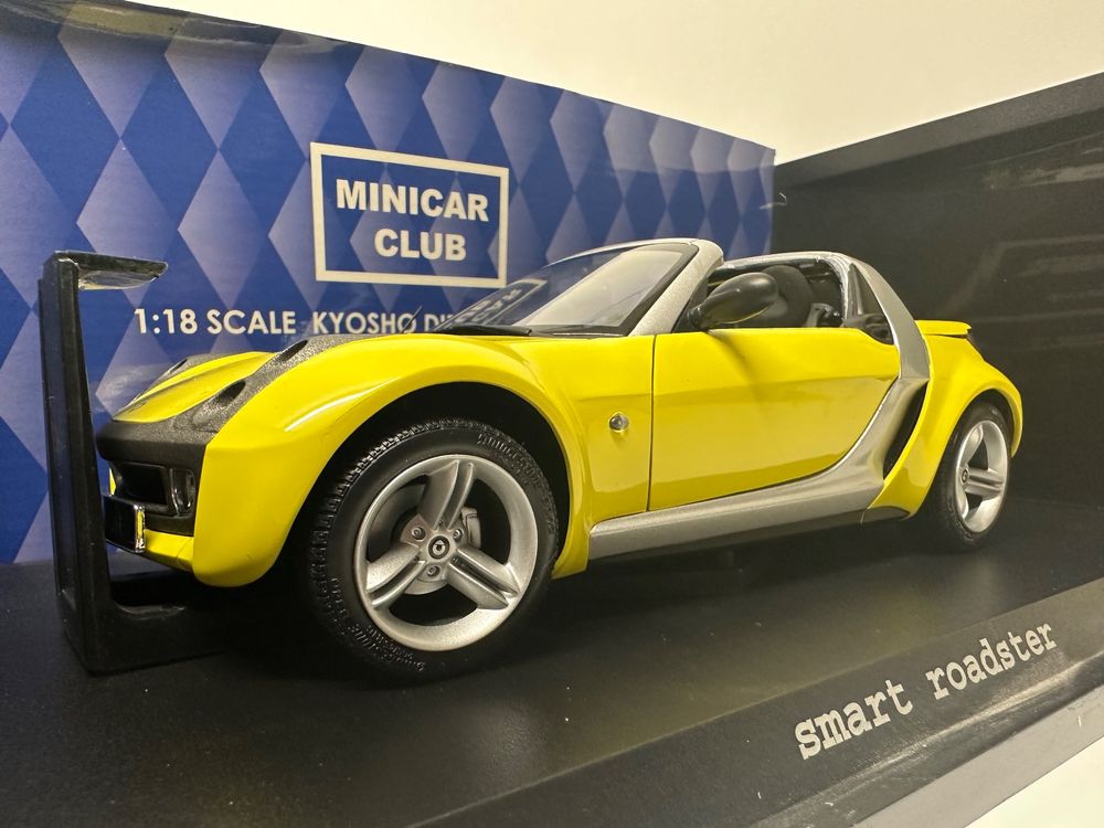 Smart Roadster 1:18, gelb, mit separatem Stoffdach, Kyosho (Gebraucht ...