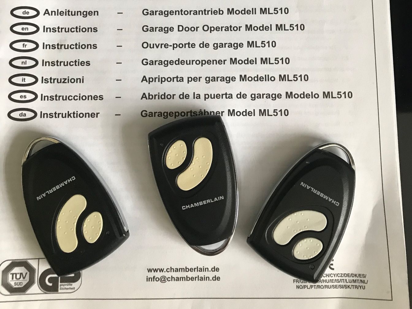 Chamberlain Garagentoröffner ML510 Handsender! Preis pro STK (Gebraucht ...