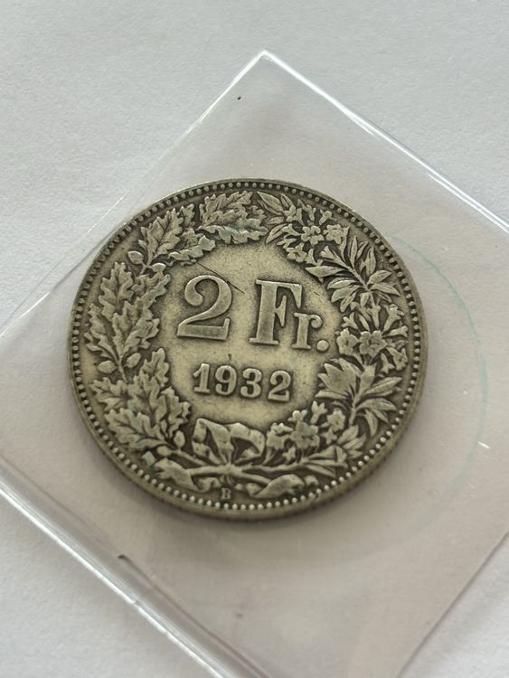 Silbermünze 2 Franken Helvetia 1932 Schweiz Swiss (Gebraucht) in Langnau am Albis für CHF 6.5 ...