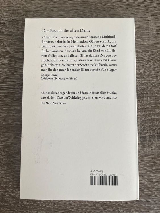 "Der Besuch der alten Dame"- Friedrich Dürrenmatt | Kaufen auf Ricardo