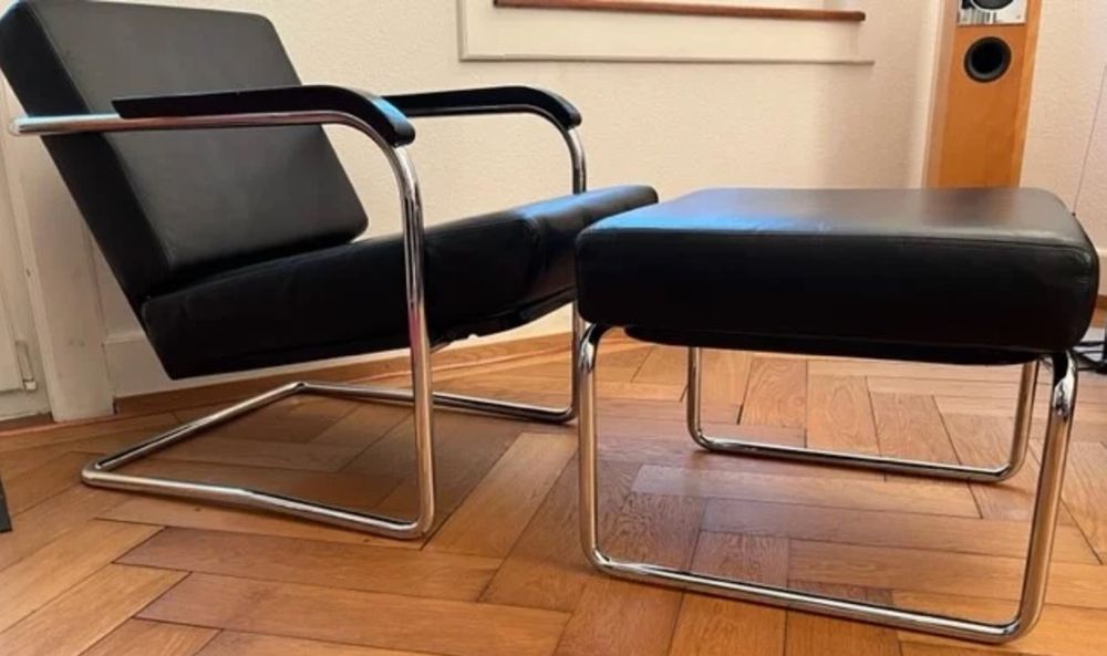Max Moser Sessel 1435 und Hocker für Embru / Bauhausstil (Gebraucht) in ...