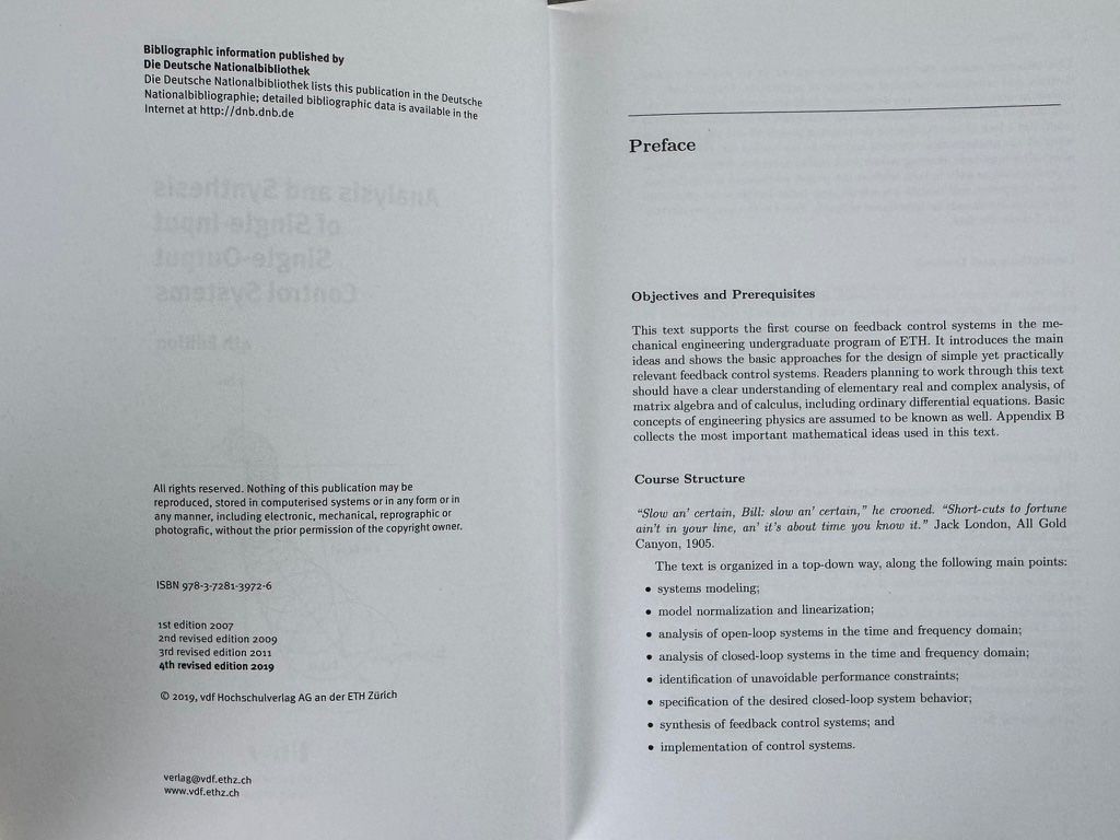 Analysis and Synthesis of Single-Input / -Output Control S. (Neu ...