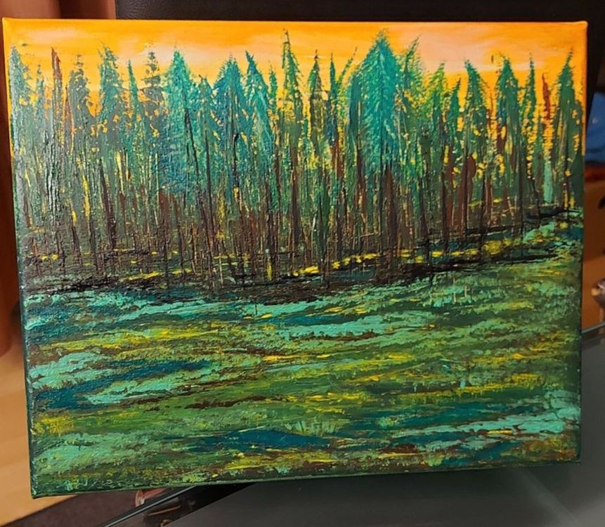 Gemälde Wald und Moos von mir selbstgemalt 30×40 | Kaufen auf Ricardo