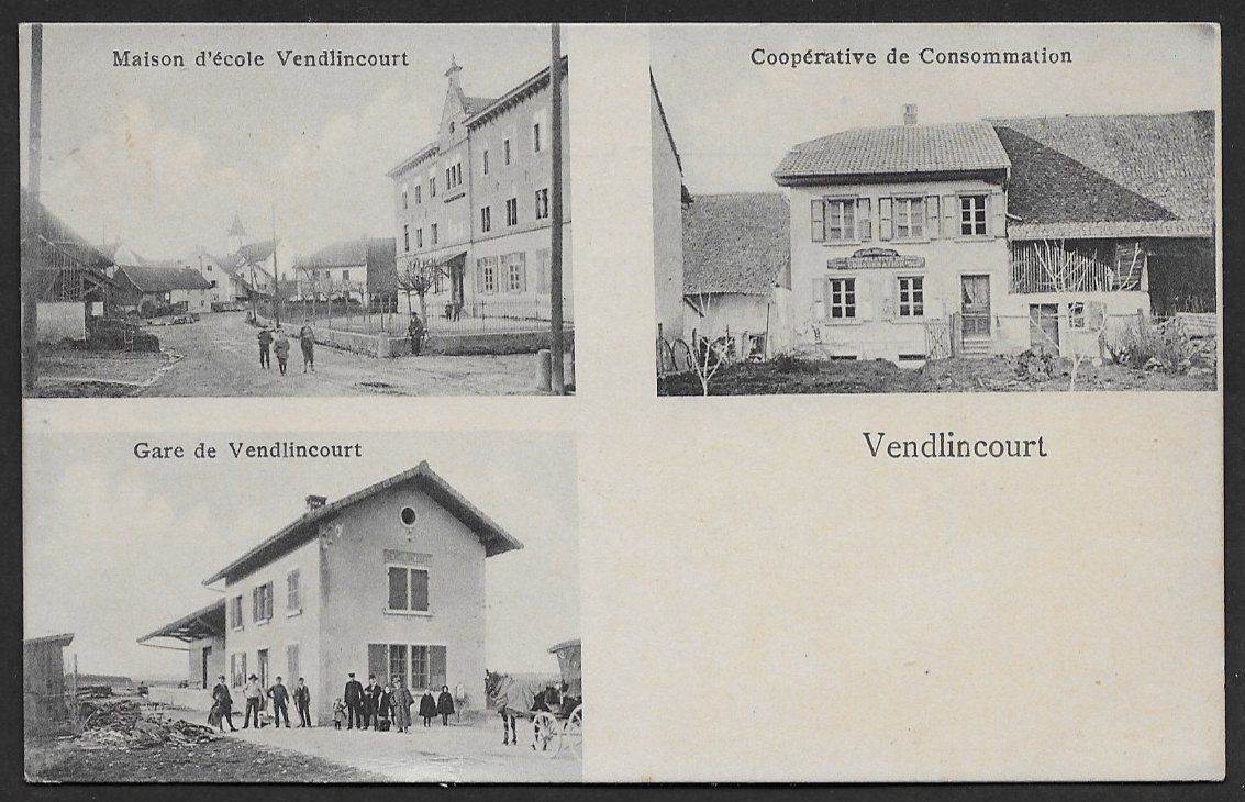 Carte de Vendlincourt avec 3 images cachet militaire (Gebraucht) in ...