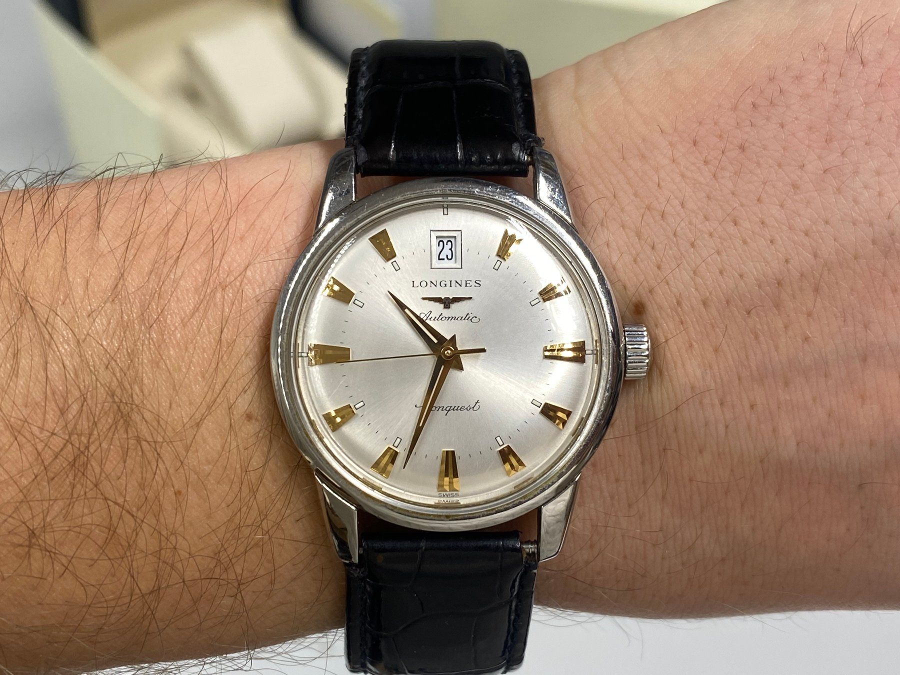 LONGINES Conquest 34mm Heritage B+P Automatik läuft/H443 (Gebraucht) in ...