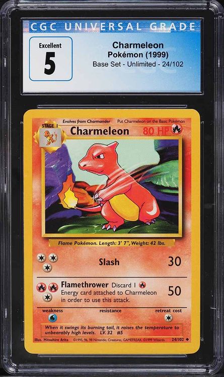 1999 Pokemon Base Set Charmeleon #24 CGC 5 EX | Kaufen auf Ricardo