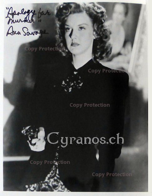 Ann Savage (1921-2008) Schauspielerin - sign. Grossfoto (Gebraucht) in ...