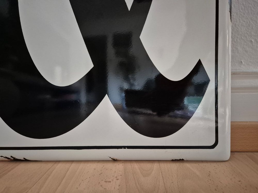 XXL Emailschild & Hochzeit Trauung Logo Retro Emaille Schild (Gebraucht ...