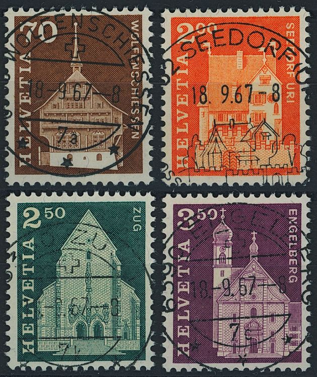 1967 - Baudenkmäler III - Ersttag Voll Stempel ET (Gebraucht) in Schindellegi für CHF 75 – mit ...