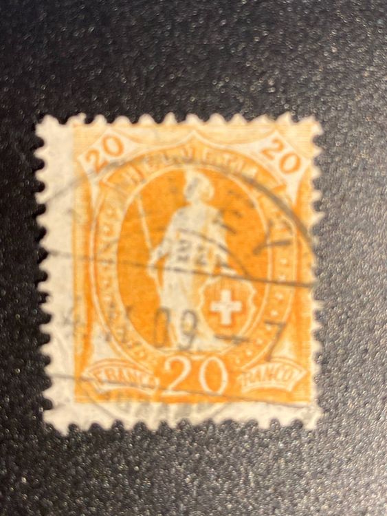 Schweiz 1909 stehende Helvetia 20 Rp. Vollstempel VEVEY (Gebraucht) in Liestal für CHF 2 – mit ...