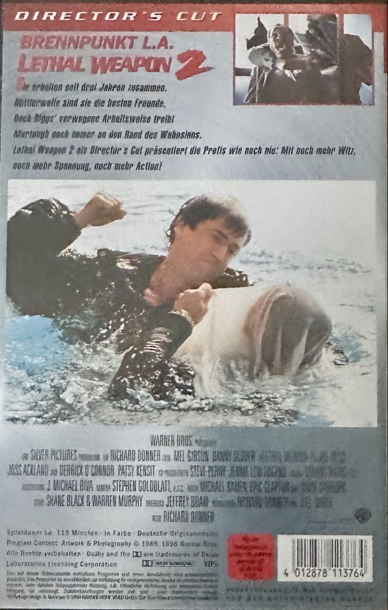 Lethal Weapon 2 VHS Kassette - Mel Gibson, Actionklassiker! (Gebraucht ...