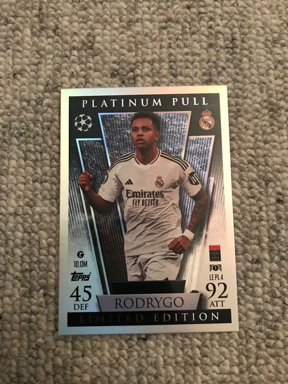 Rodrygo Platinum Pull Limited Edition Match Attax 24/25 (Neu (gemäss ...