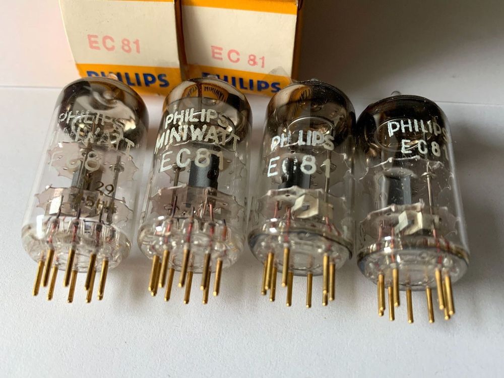 4 Röhren / Radioröhren EC81, Triode, Philips (Neu (gemäss Beschreibung ...