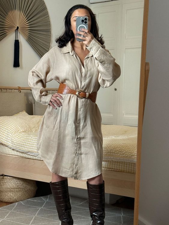 Robe chemise lin CALZEDONIA beige (Gebraucht) in Geneve für CHF 20 ...
