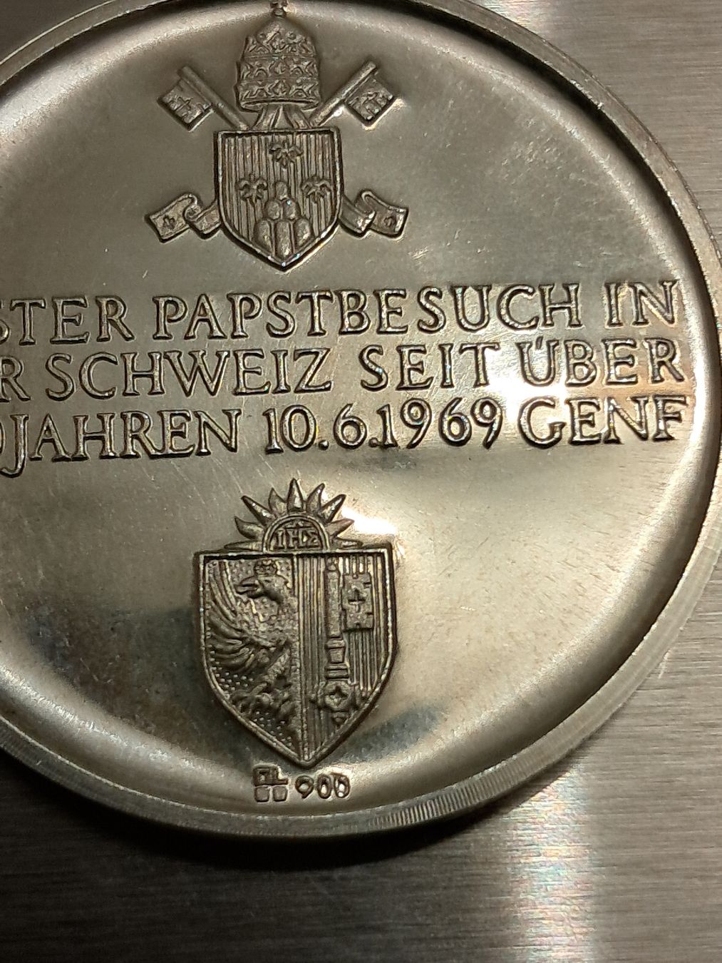 Papst Paul VI. - Gedenkmünze - Erster Besuch 1969 Genf (Gebraucht) in ...