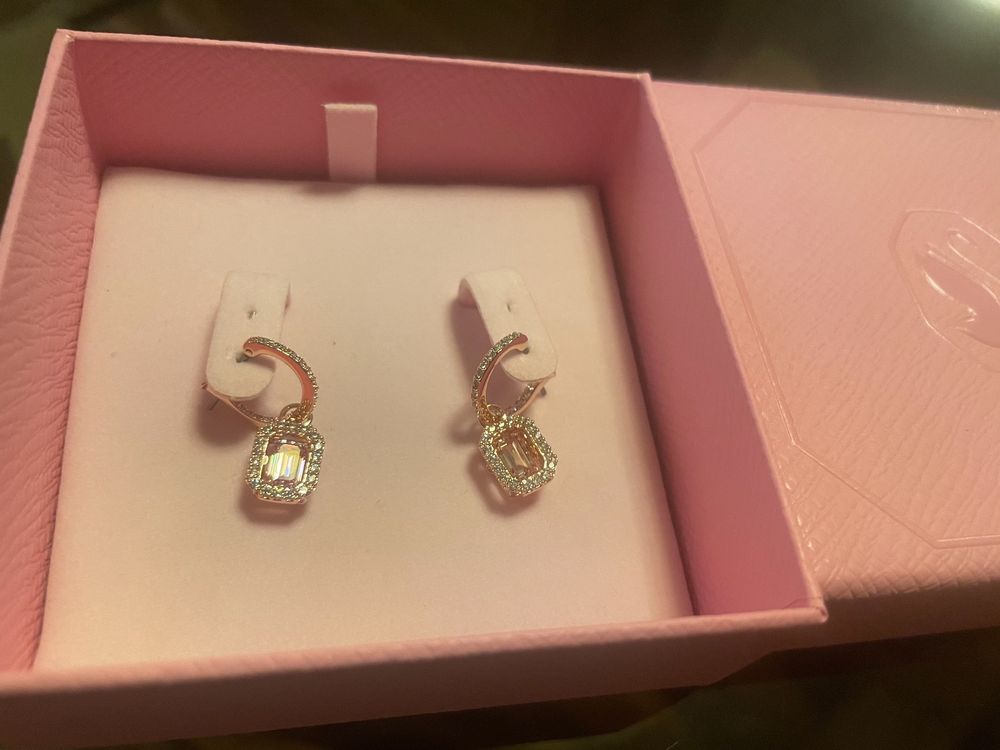 Swarovski Millenia Drop-Ohrhänger Oktagon-Schliff, Rosa (Neu und ...