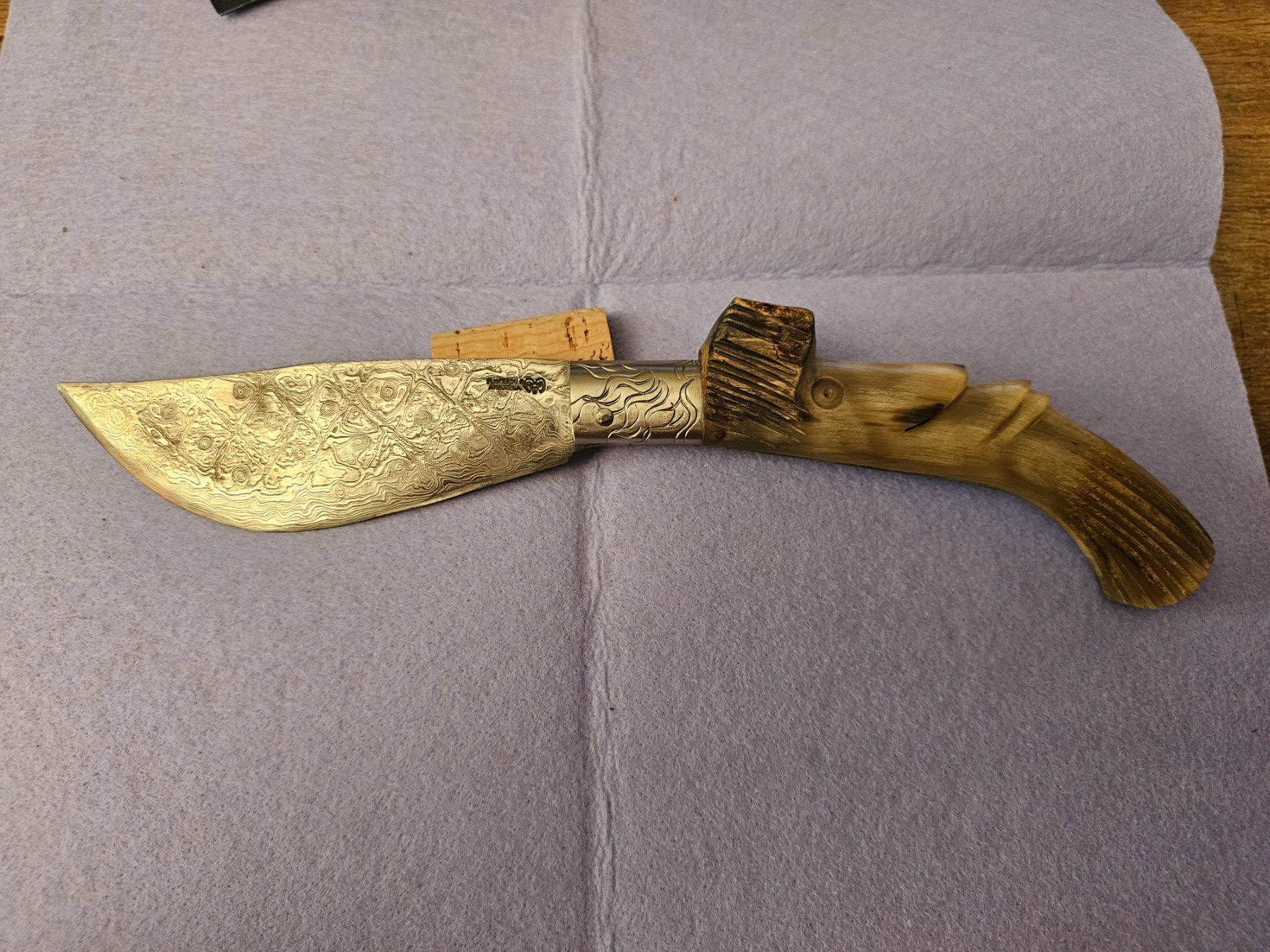 Paolo Pusceddu Lama damascata 14 cm - corno lavorato (Nuovo e nell ...