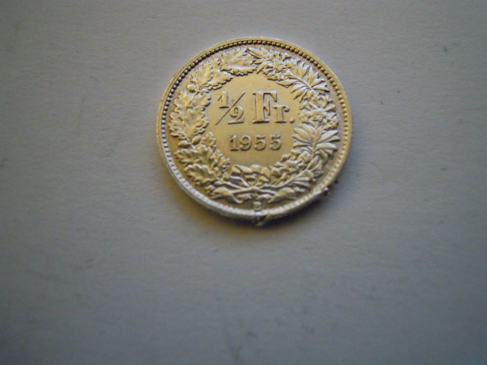 50 Rp. 1955 mit Randfehler (Gebraucht) in Kriegstetten für CHF 1.25 – mit Lieferung auf Ricardo ...