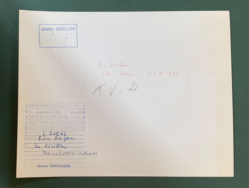 Foto 1972 aus The Visitors Steve Railsback & Patricia Joyce (Gebraucht ...