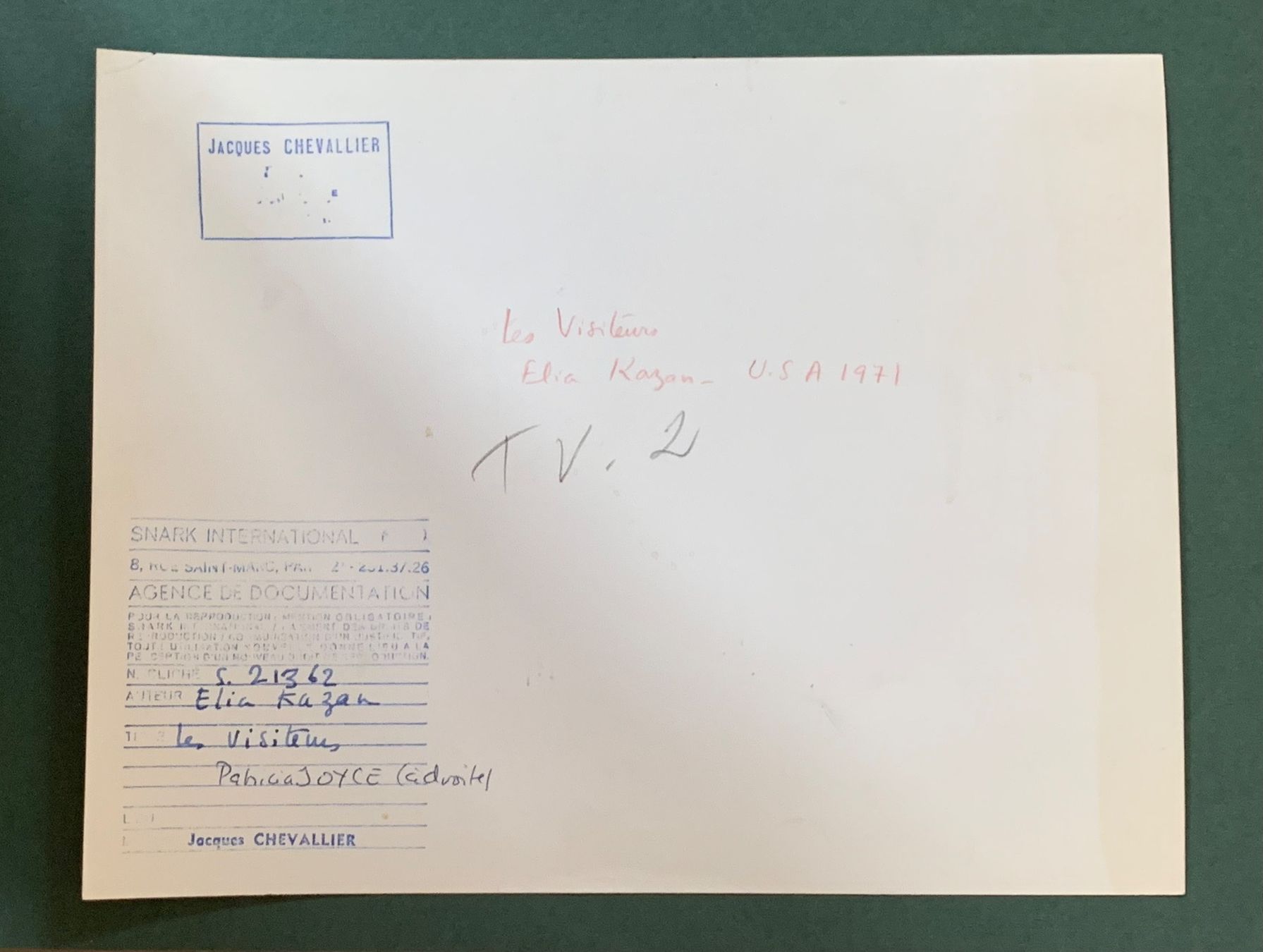 Foto 1972 aus The Visitors Steve Railsback & Patricia Joyce (Gebraucht ...